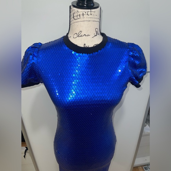 Dresses | Metallic Blue Dress | Poshmark
